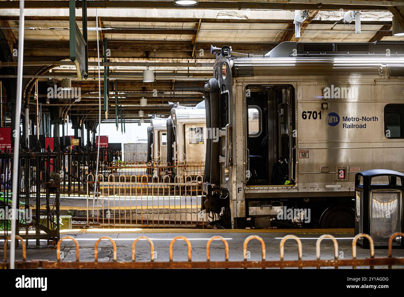 Hoboken, NJ 9 2 2024 - Metro North trains awaiting for aperture from ...