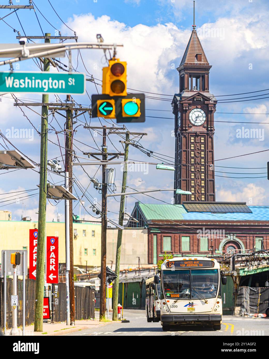 Bus leaving New Jersey Transit Hoboken station Stock Photo - Alamy