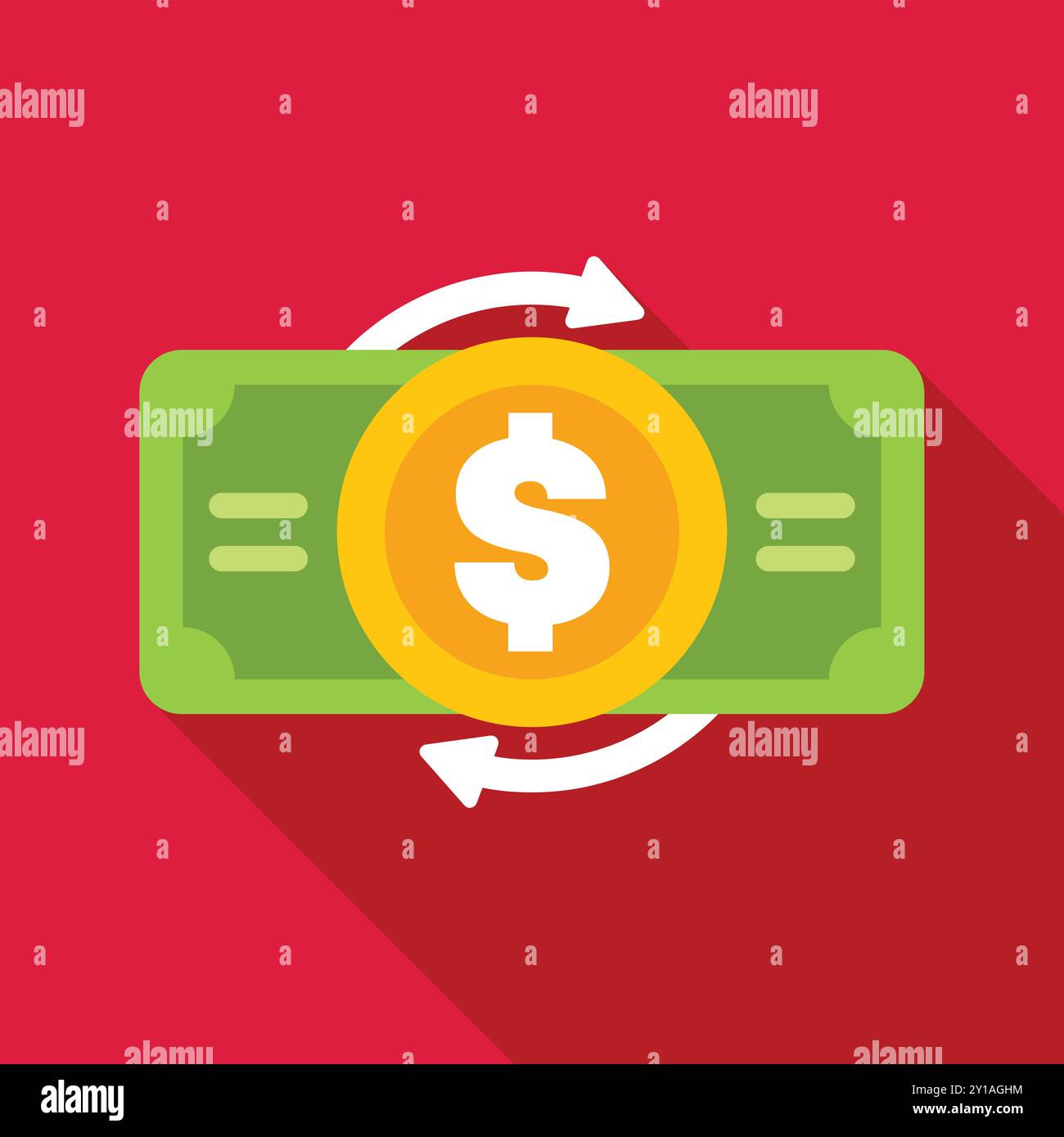 Flat design vector illustration concept of money circulation with ...