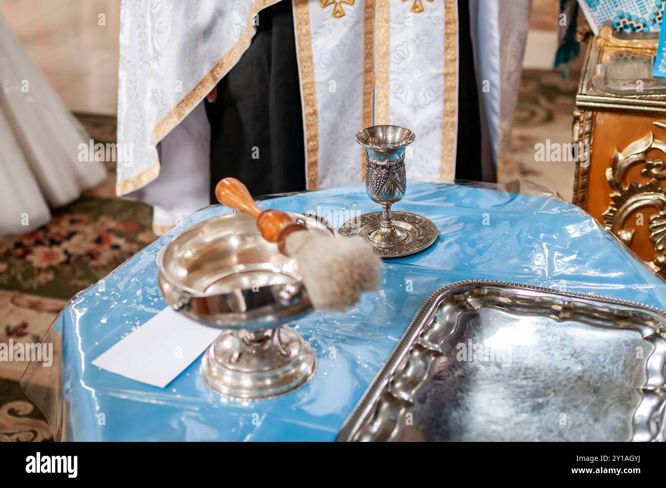 Sacred Ritual Vessels and Symbols of Faith in a Traditional Ceremony ...