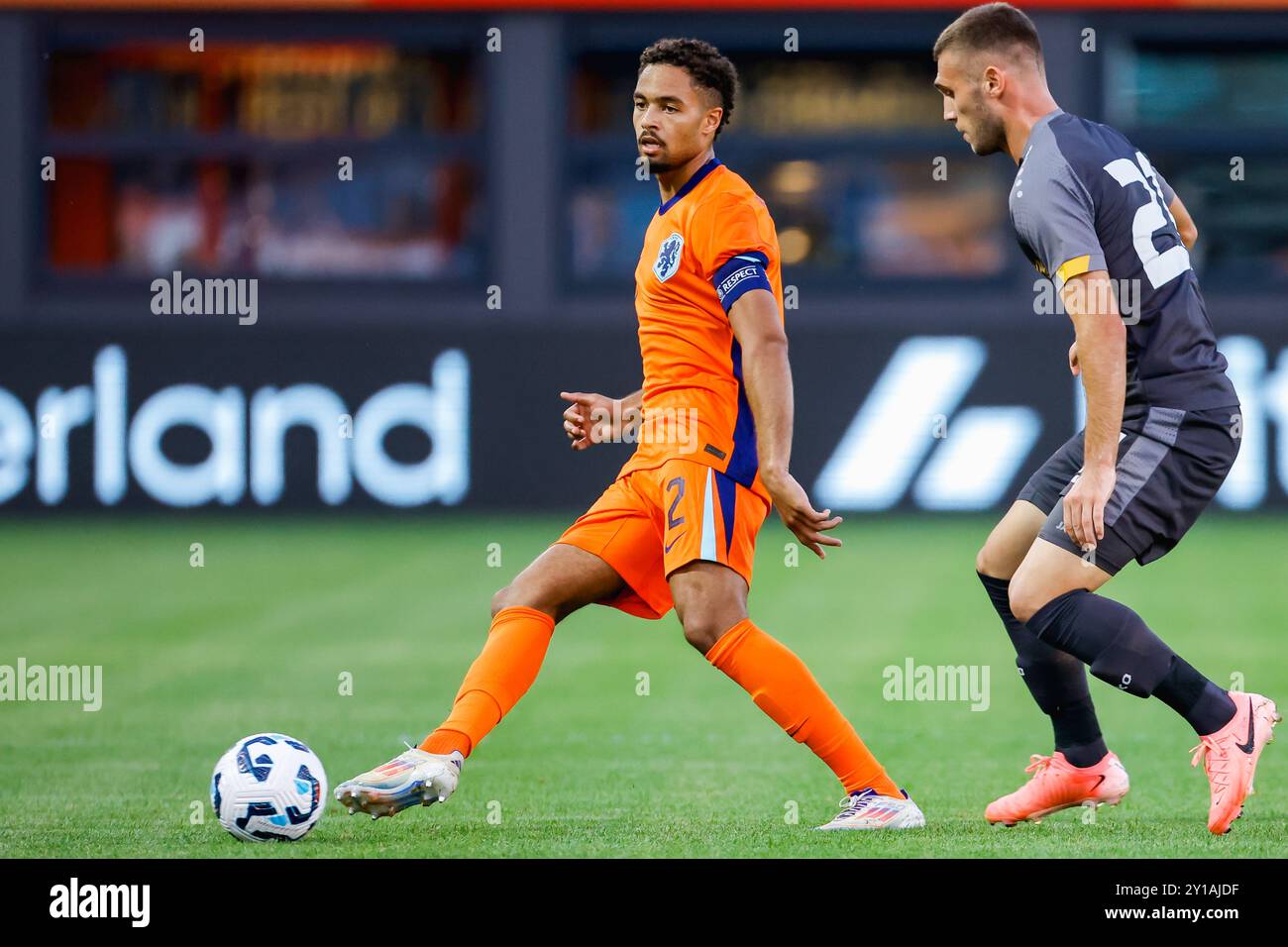 ALMERE, NETHERLANDS - SEPTEMBER 5: Devyne Rensch of Netherlands u21 ...