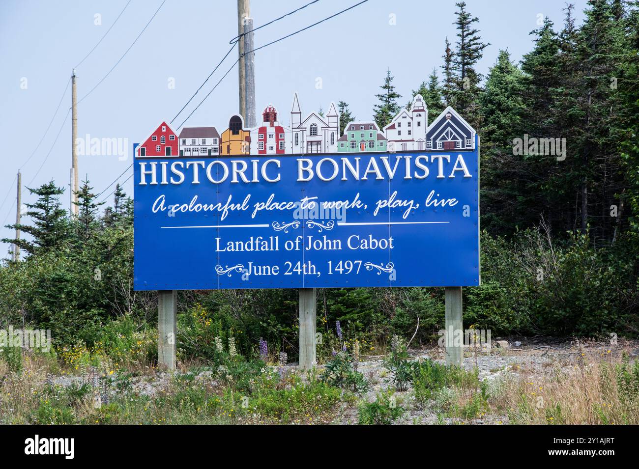 Welcome to historic Bonavista sign on NL 230 in Newfoundland & Labrador ...