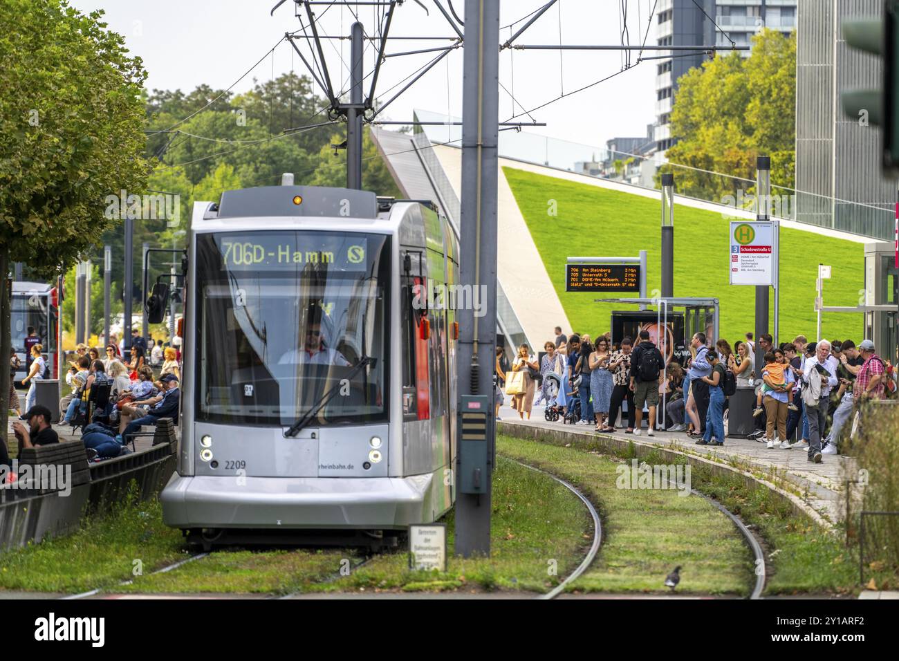 Local transport, Rheinbahn trams, Schadowstrasse stop, North Rhine ...