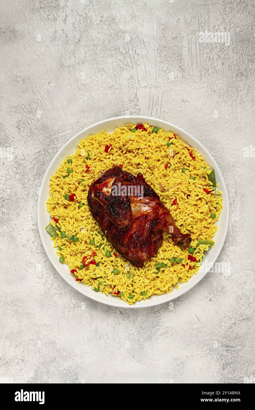 Kabsa, rice with chicken, Saudi Arabian dish, national dish, homemade ...