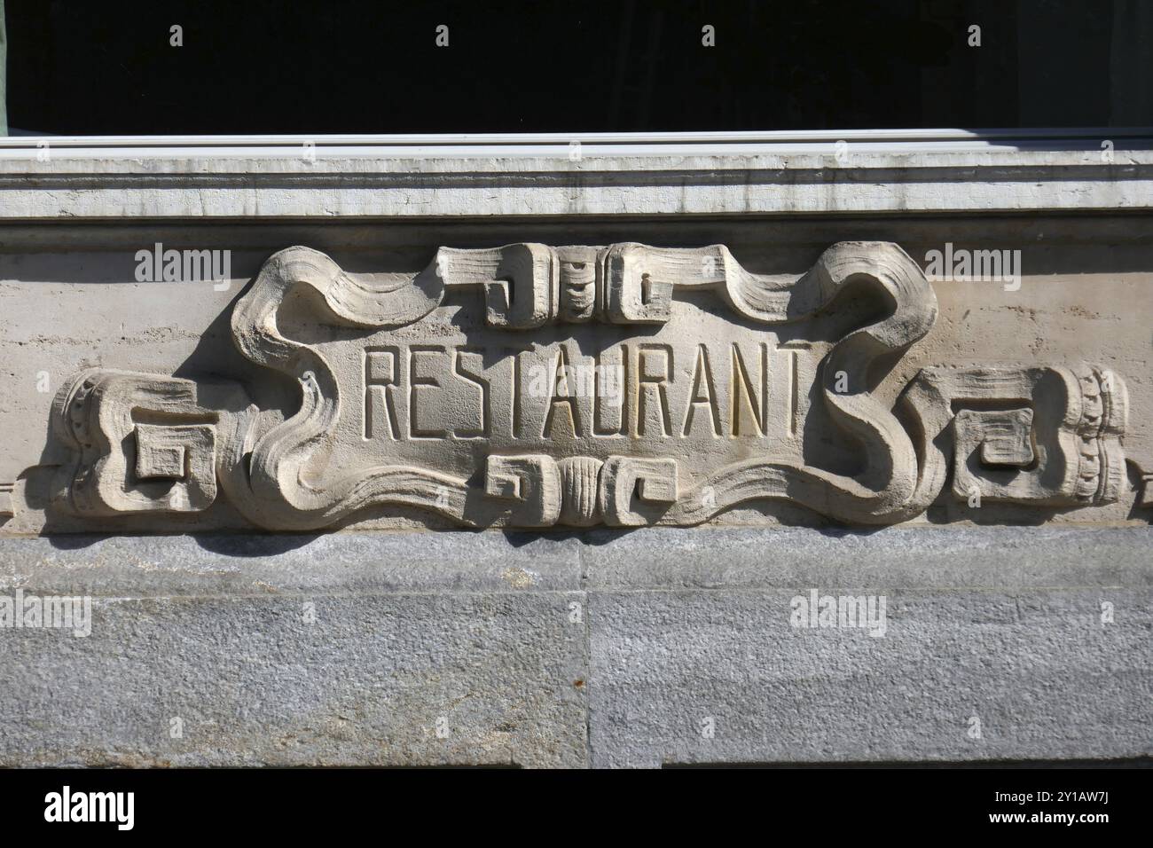 Baroque restaurant lettering Stock Photo - Alamy
