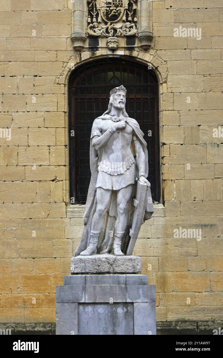 Statue of Alfonso II the Chaste in Oviedo Stock Photo - Alamy