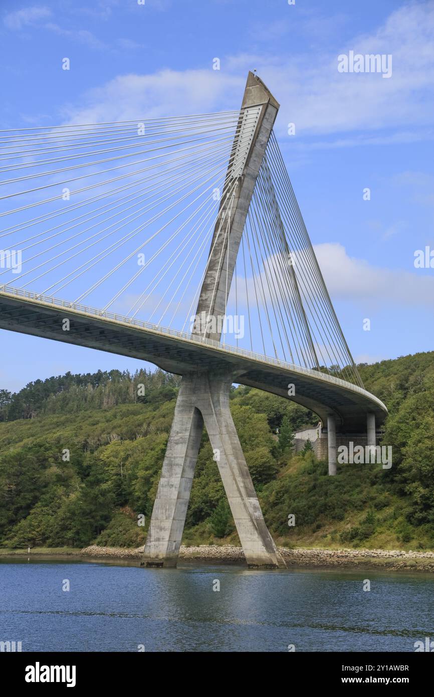 Pont de Terenez over the River Aulne between Rosnoen and Argol at the ...