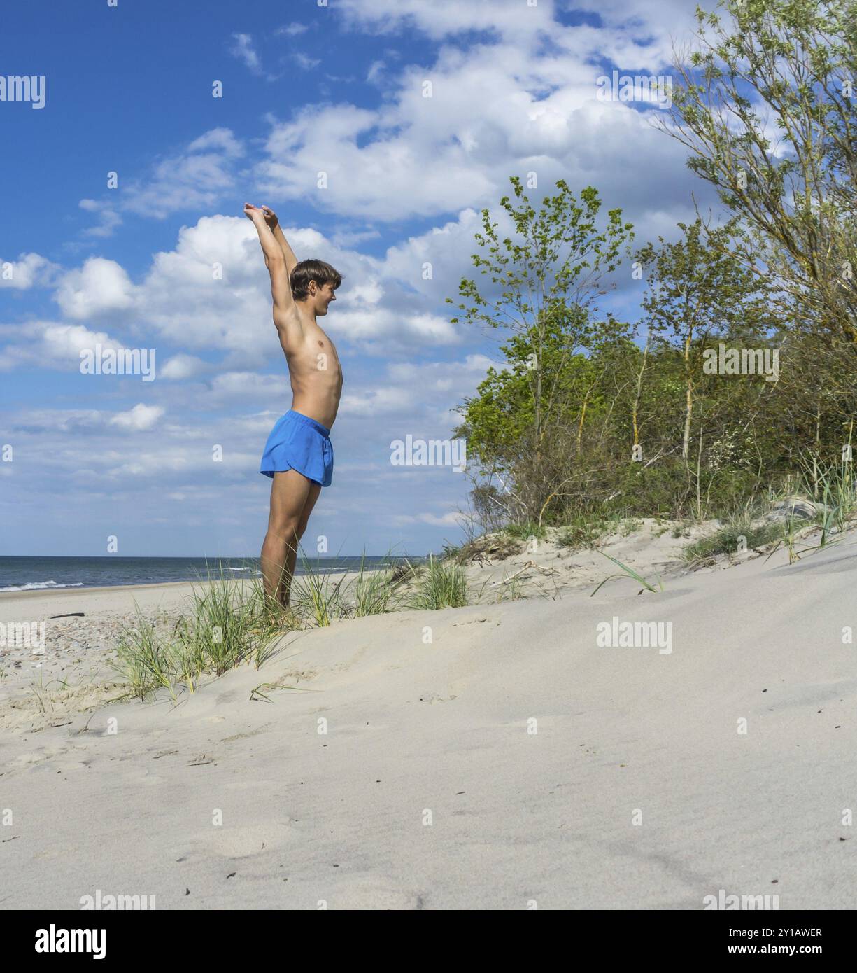 Kaliningrad region, Baltic Sea, Russia, 6 June 2020. A young ...