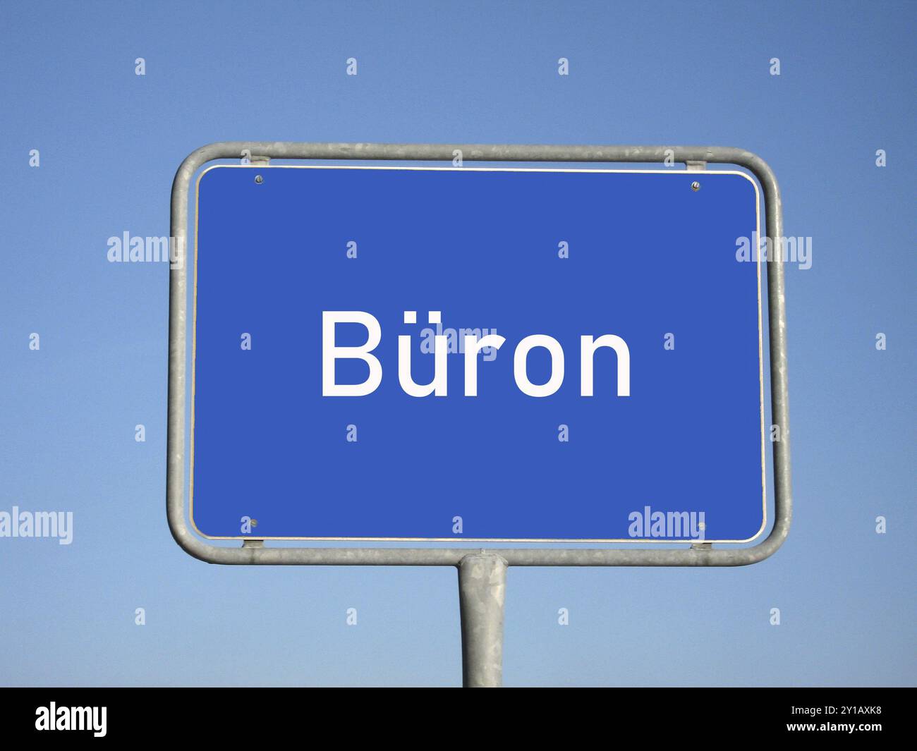 Town sign Bueron Stock Photo - Alamy