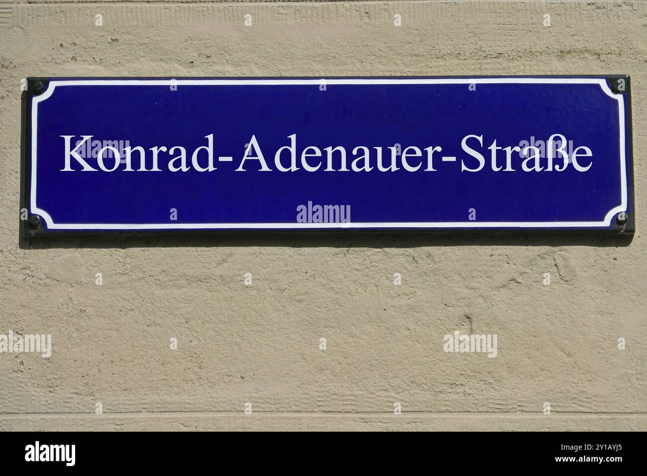 Enamelled sign Konrad-Adenauer-Strasse Stock Photo - Alamy