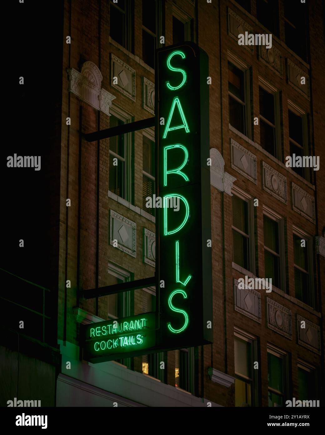 Sardis neon sign at night in Midtown Manhattan, New York City Stock ...