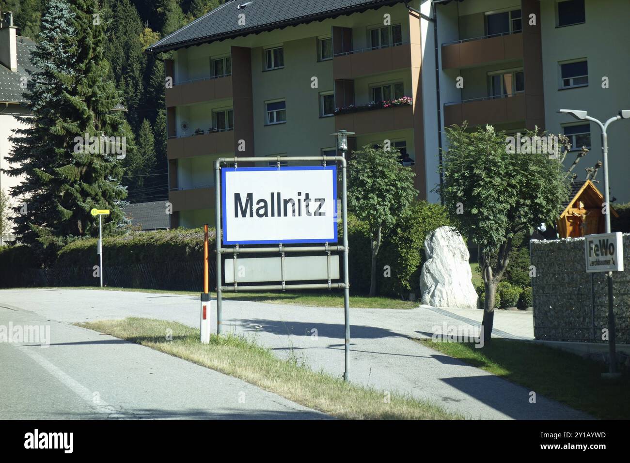 Mallnitz town sign Stock Photo - Alamy