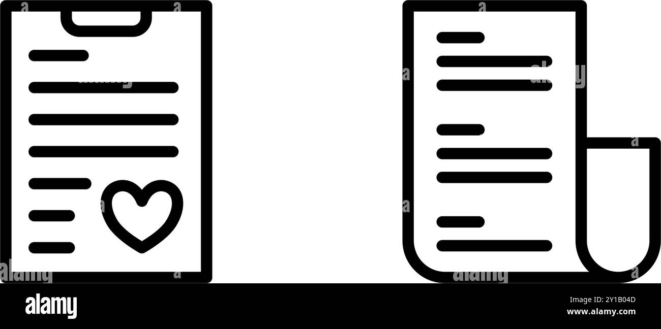 icon line receipt and list,invoice and bill. Editable file Stock Vector ...