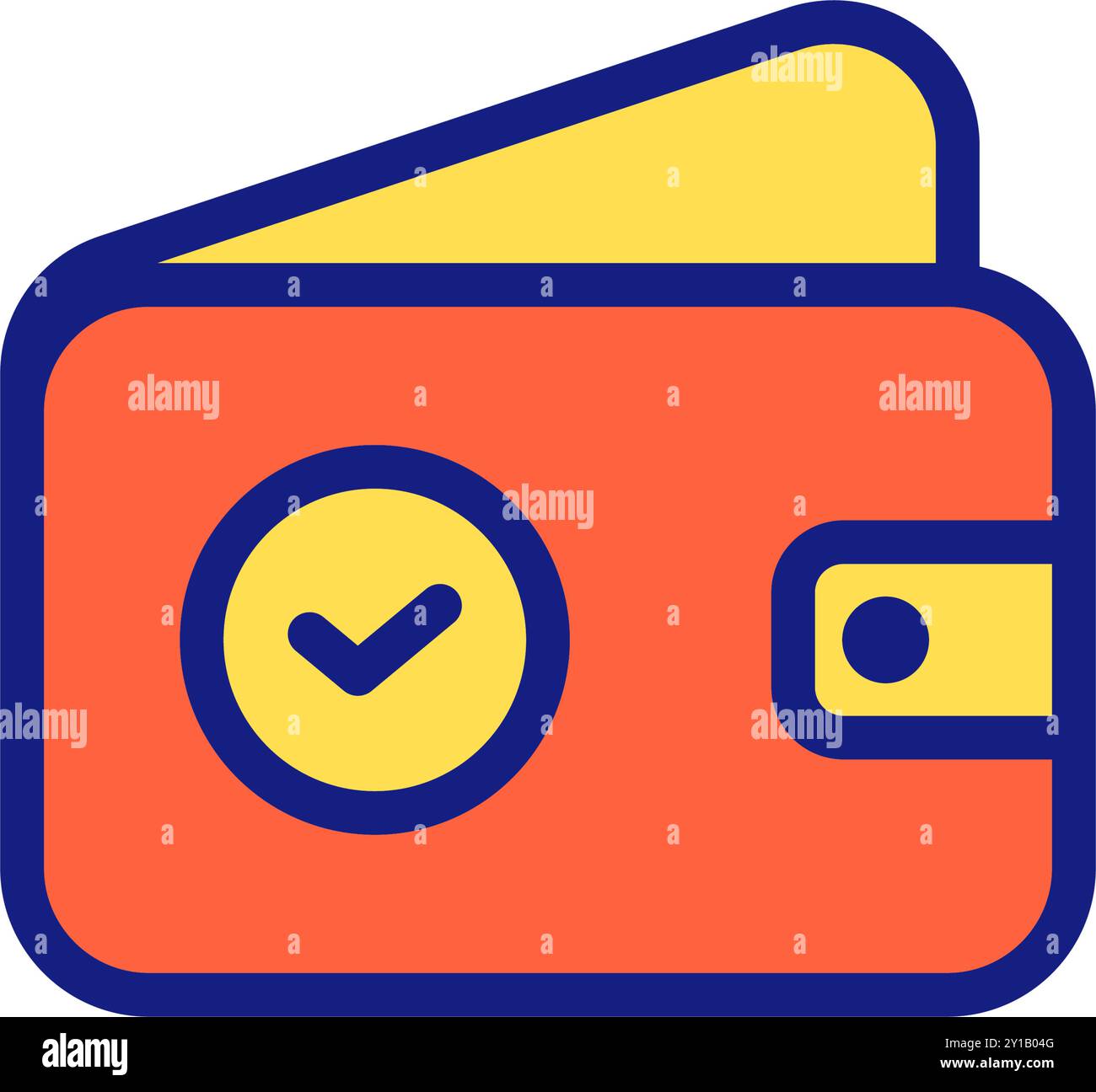 Icon wallet with check mark symbols, payment and purchase online ...