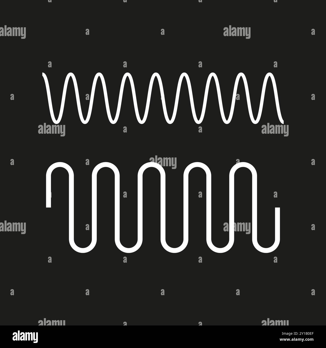 Wavy line variations. Curved and zigzag lines. Minimalist vector ...