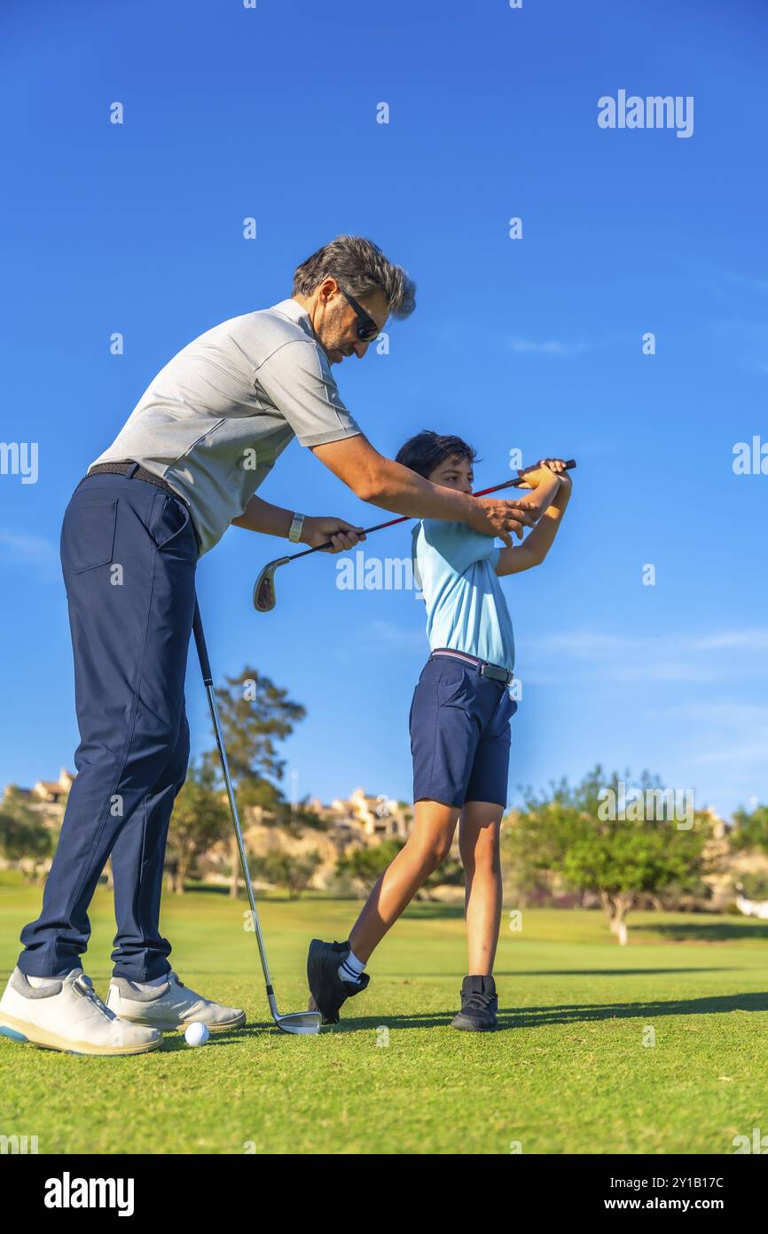 Vertical full length photo of a male caucasian adult chic golf ...