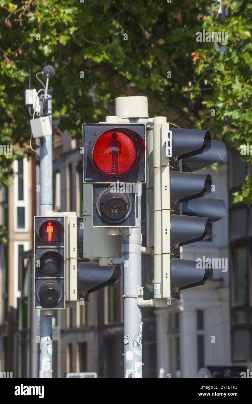 Traffic lights switched to red for pedestrians, Germany, Europe Stock ...