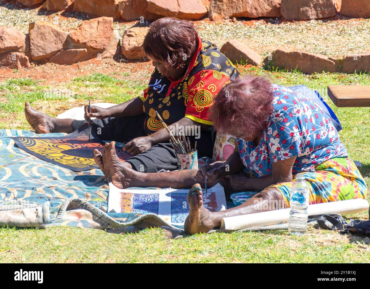 Aborigine paintings at Ayers Rock Resort, Yulara, Northern Territory ...