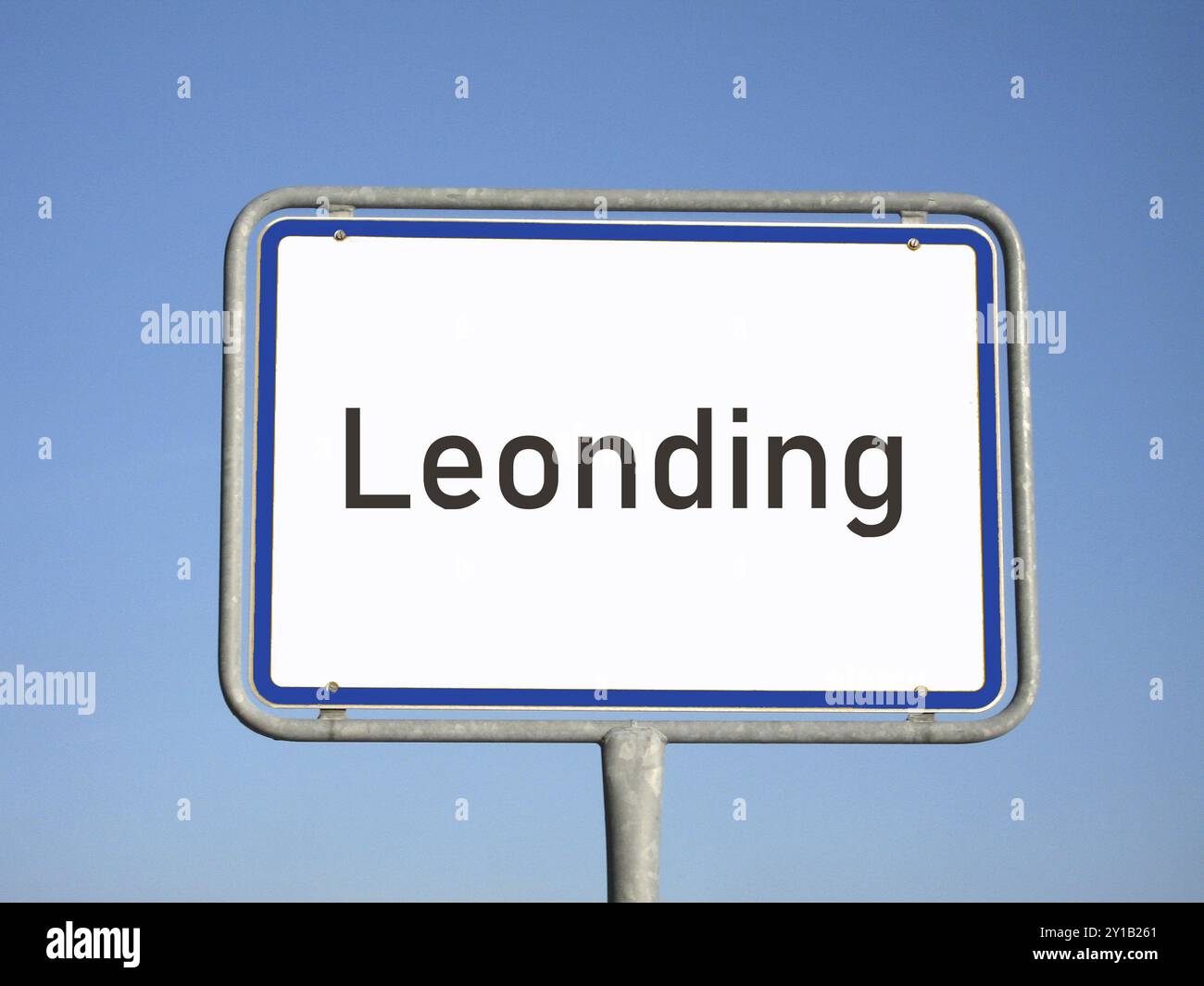 Place name sign Leonding Stock Photo - Alamy