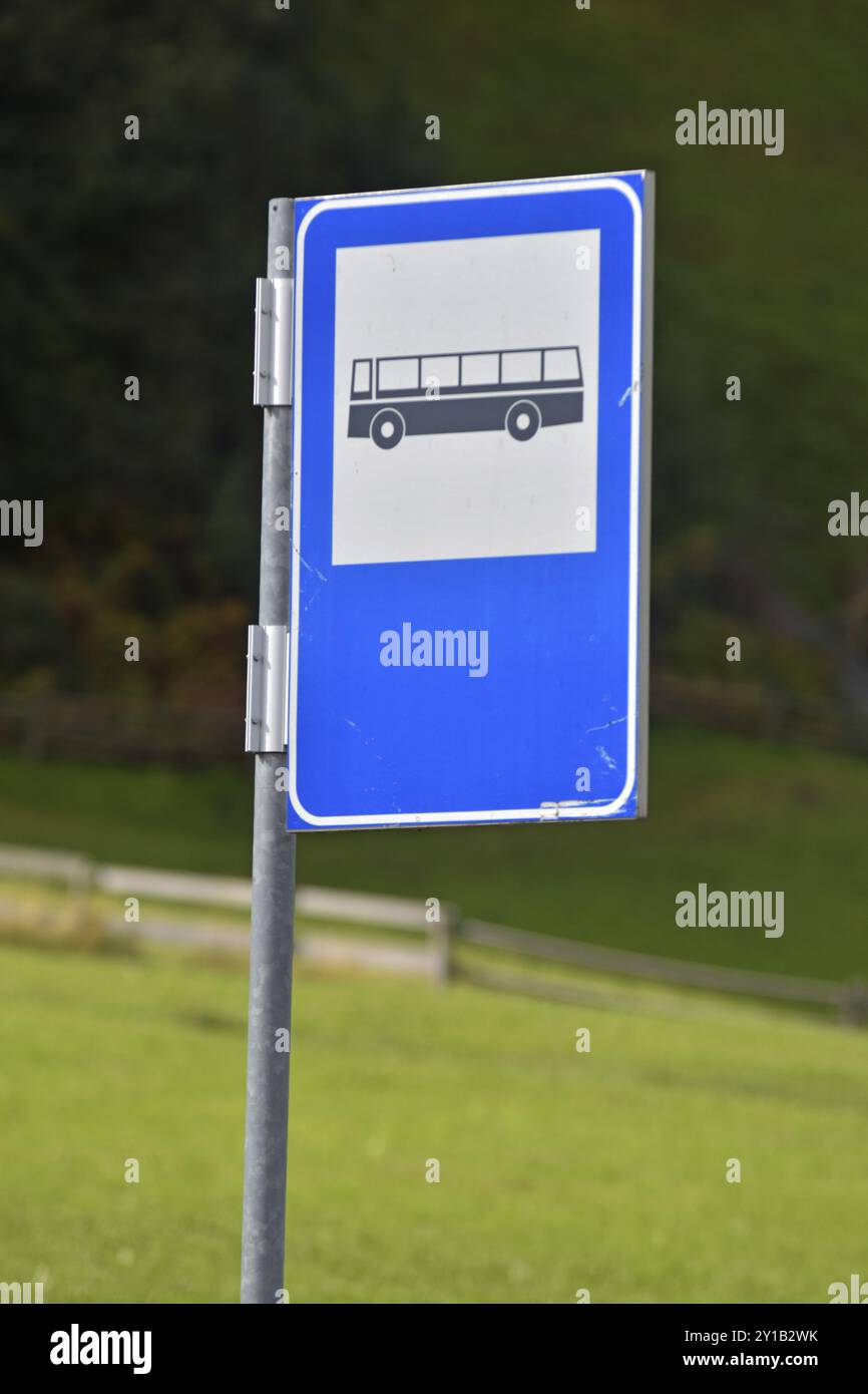 Public transportation bus stop sign signs information hi-res stock ...