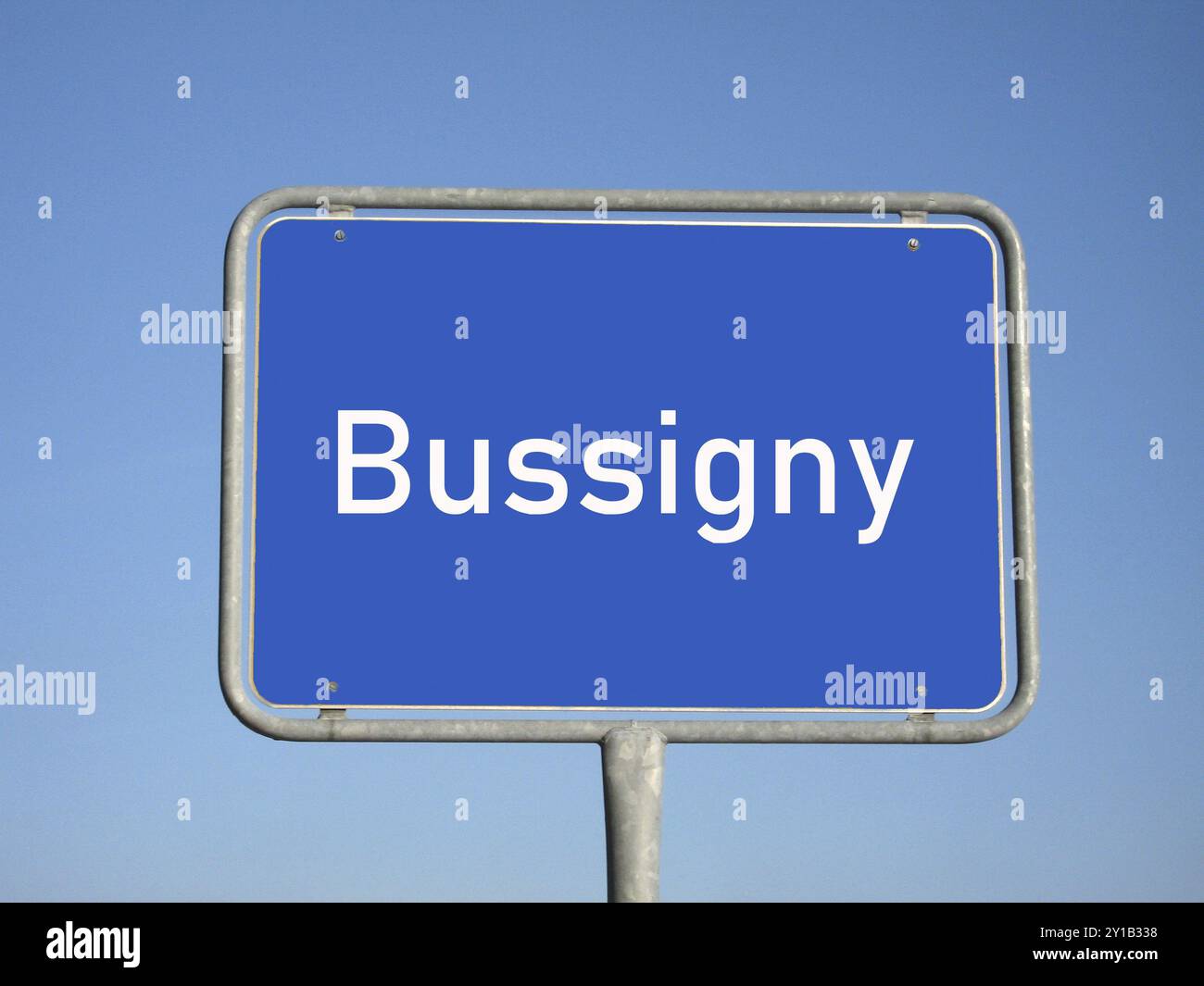 Place name sign Bussigny Stock Photo - Alamy