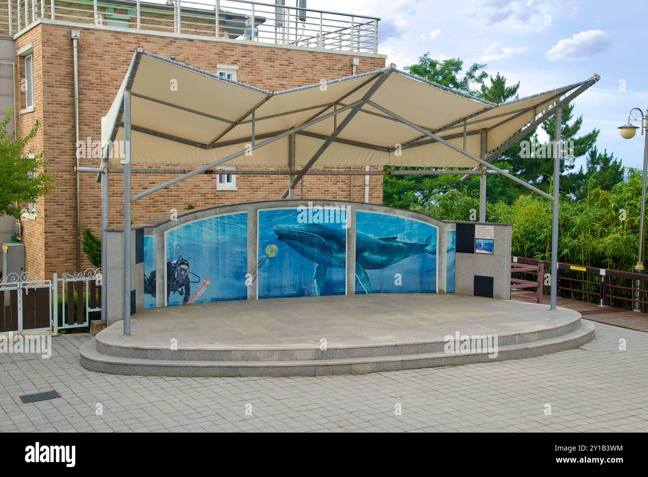 performance area, Sokcho Lighthouse, outdoor stage, Sokcho, Korea ...