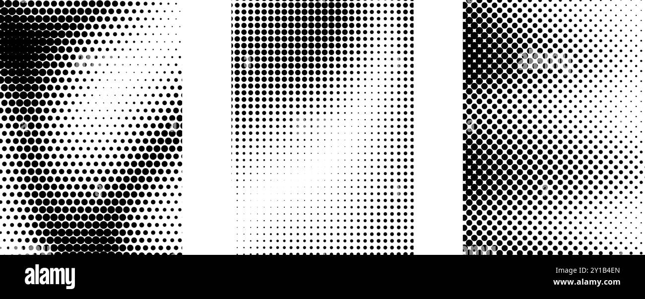Grunge halftone gradient background set. Black grit sand noise texture ...