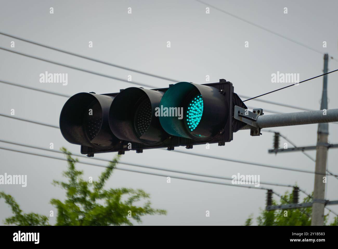 A typical three-color traffic light in Korea Stock Photo - Alamy