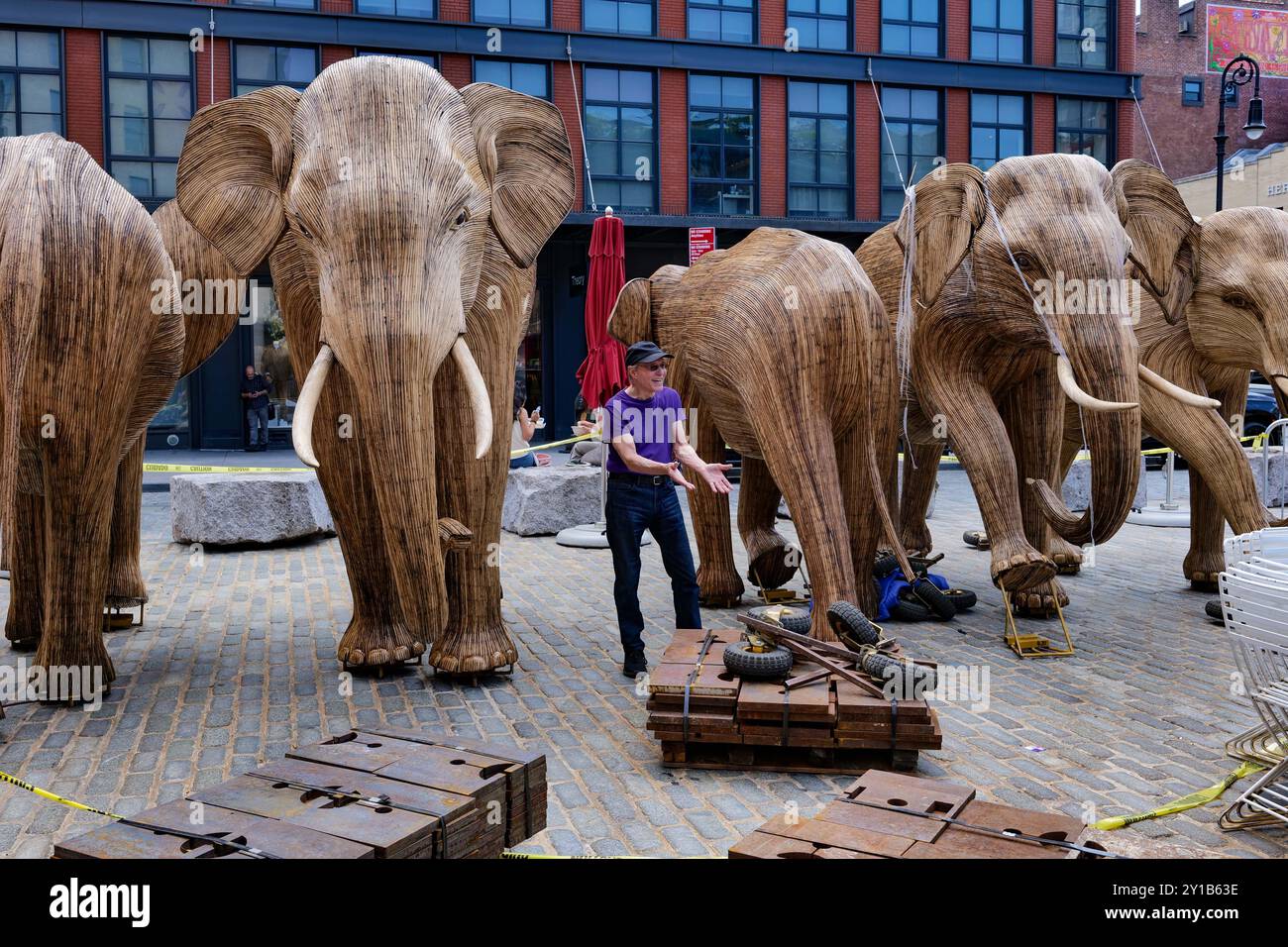 New York, New York, USA. 5th Sep, 2024. Travelling installation of 100 ...