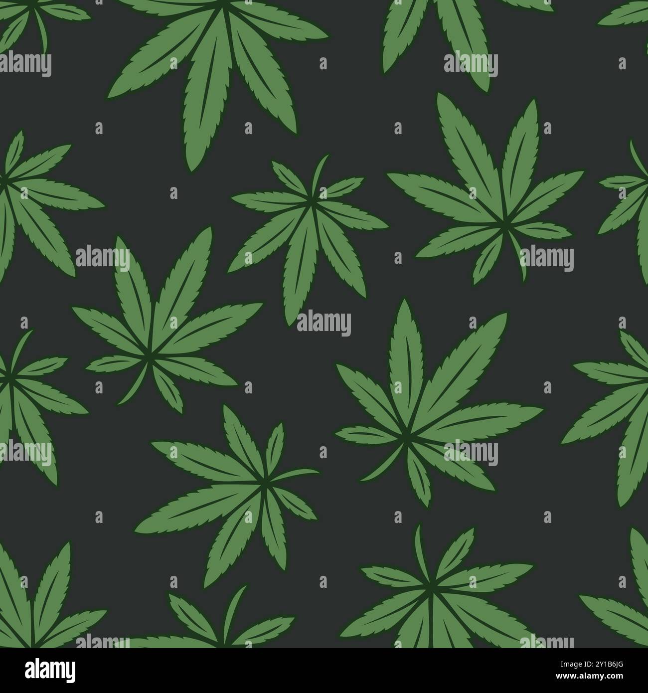 Vector Seamless Pattern with Flat Cannabis Leaves. Hemp, Cannabis Green ...