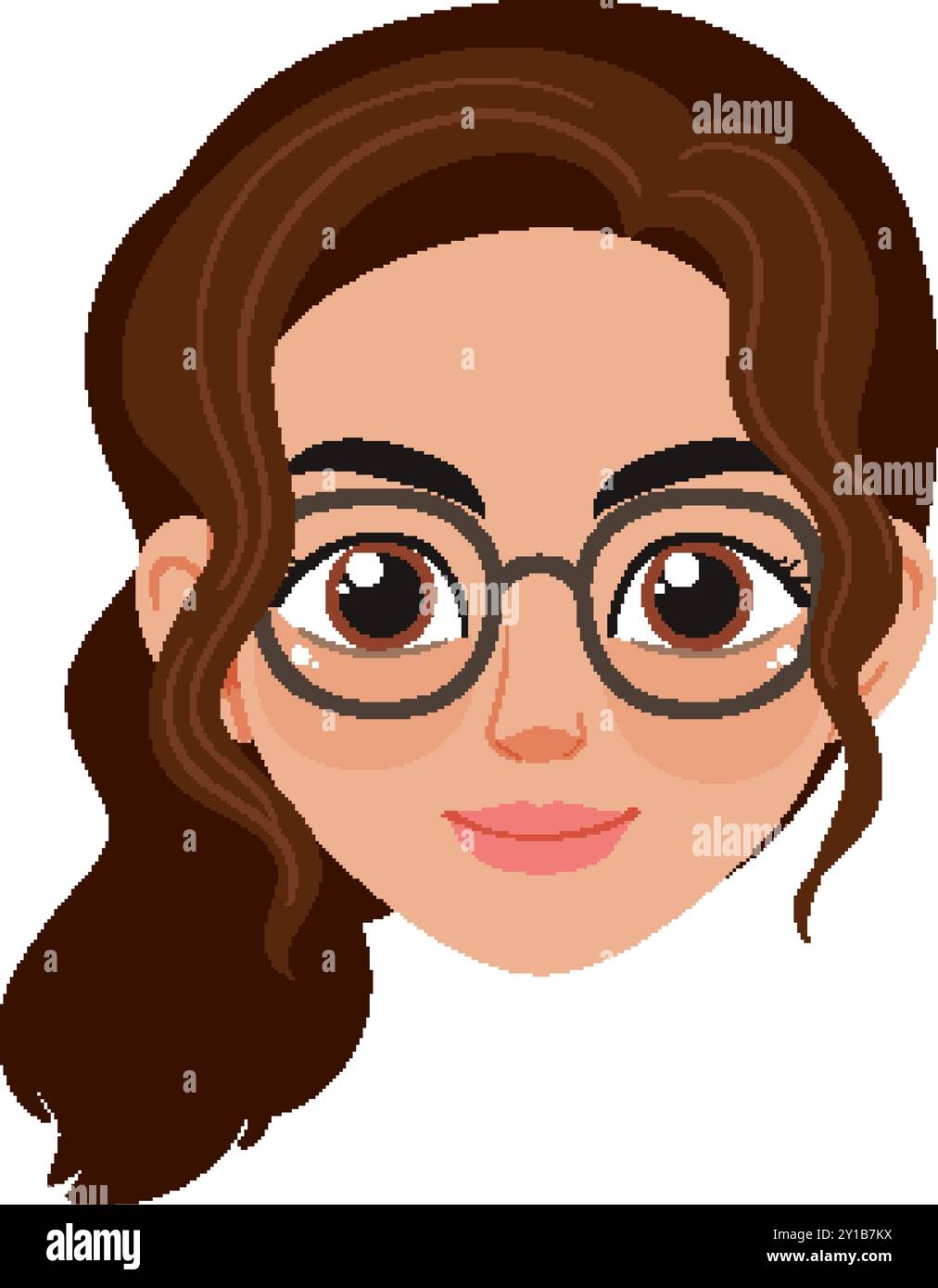 Curly young woman smiling Stock Vector Images - Alamy