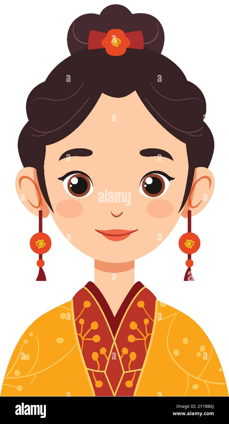 Illustration of a woman in traditional attire Stock Vector Image & Art ...