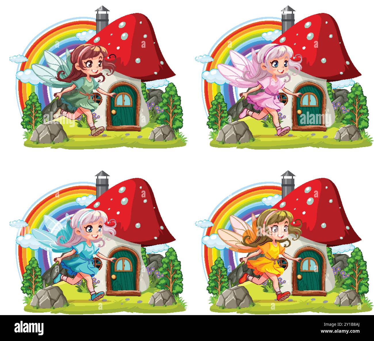 Trees near house Cut Out Stock Images & Pictures - Alamy