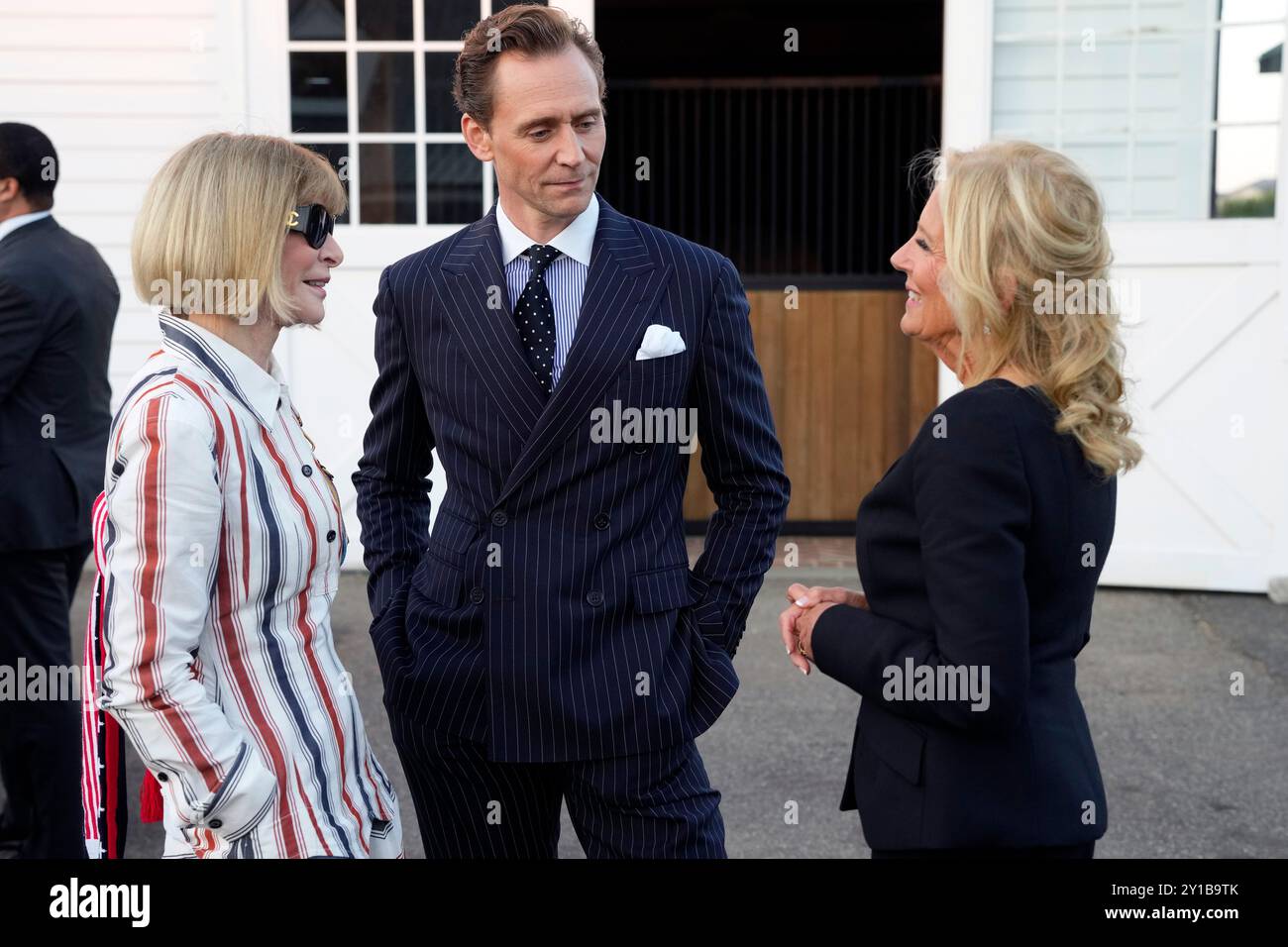 Anna Wintour, from left, Tom Hiddleston and First Lady of the United ...