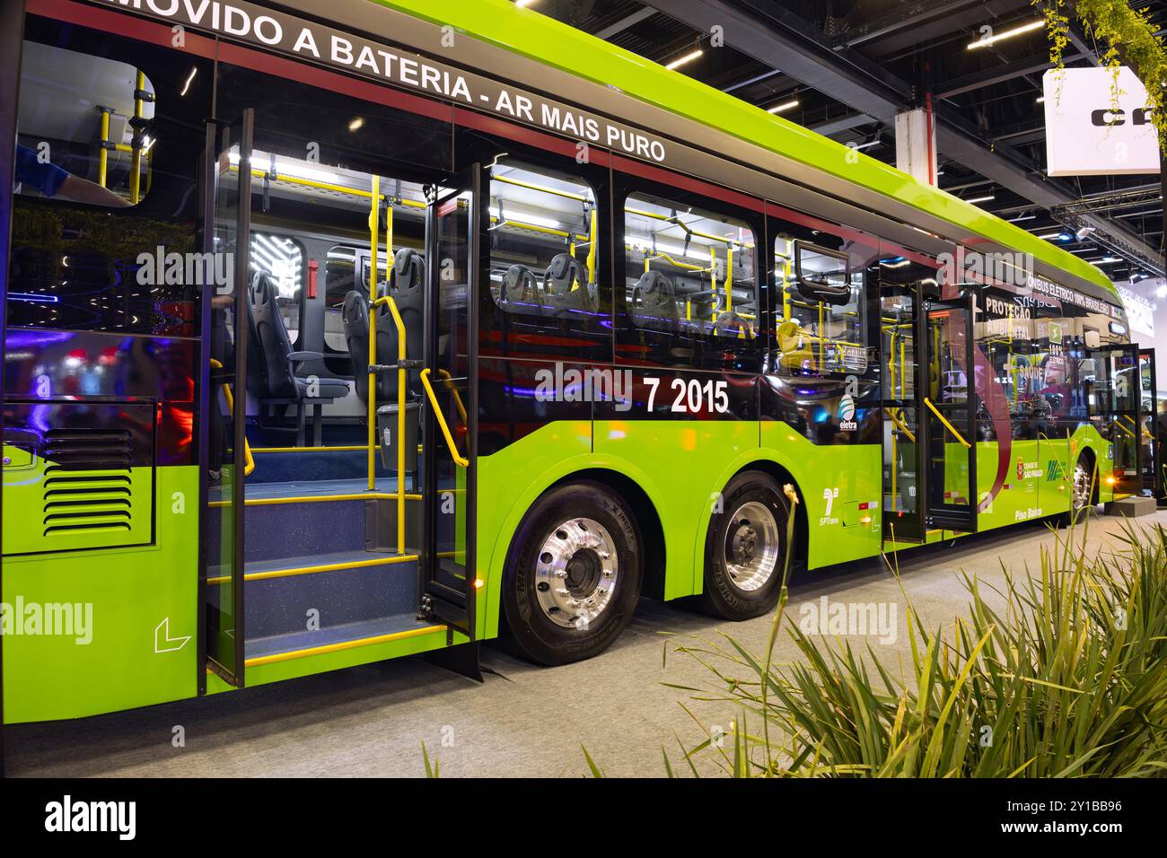 Bus vehicle Caio E-millennium Scania K310 Eletra 2024 on exhibition at the LAT.BUS 2024 show ...