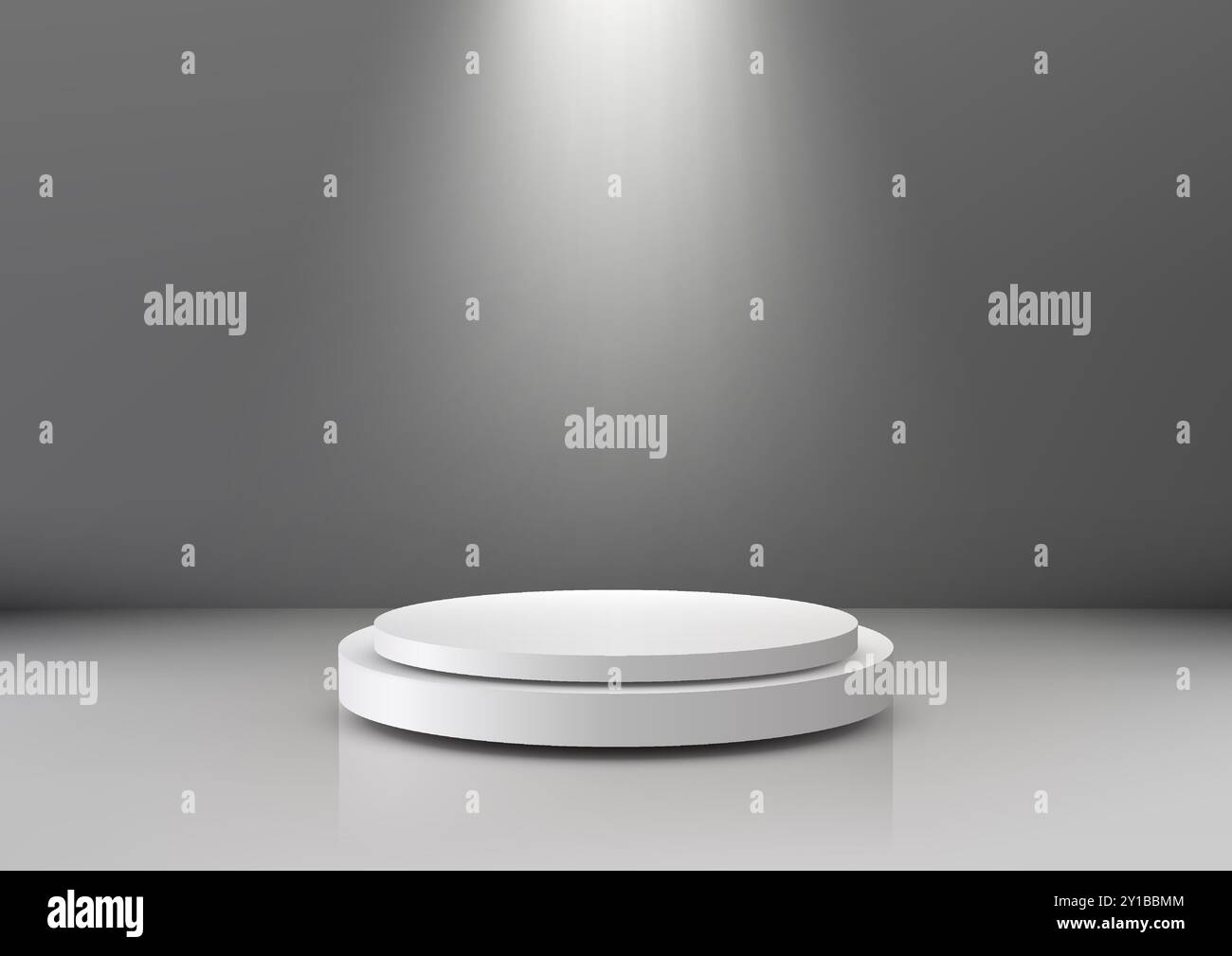 3D Mockup of White Podium with Gray Background and Spotlight, Minimal ...