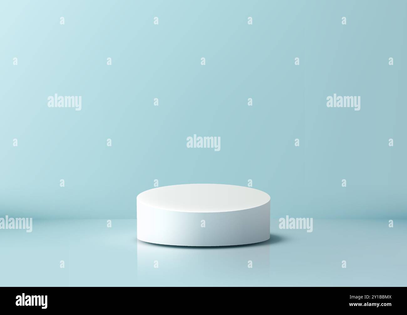 Clean and Elegant 3D White Podium on Blue Background, Ideal for Product ...