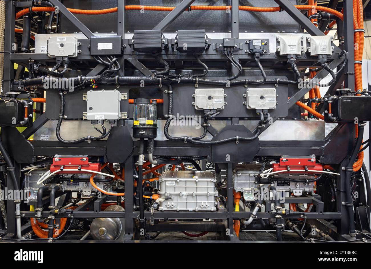 Details of mechanisms inside an BYD electric bus, sustainable ...