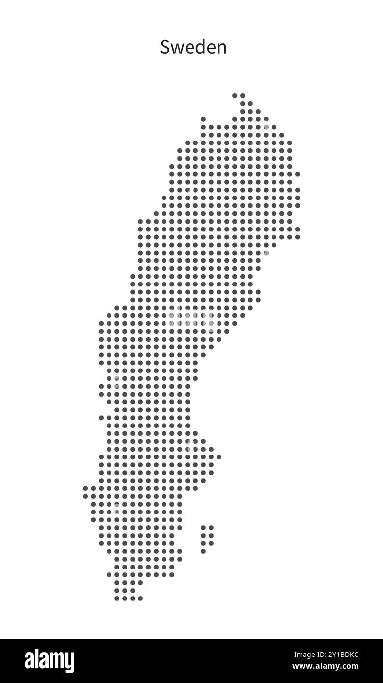 Dotted polka dot pattern map of Sweden. Isolated simple silhouette map ...