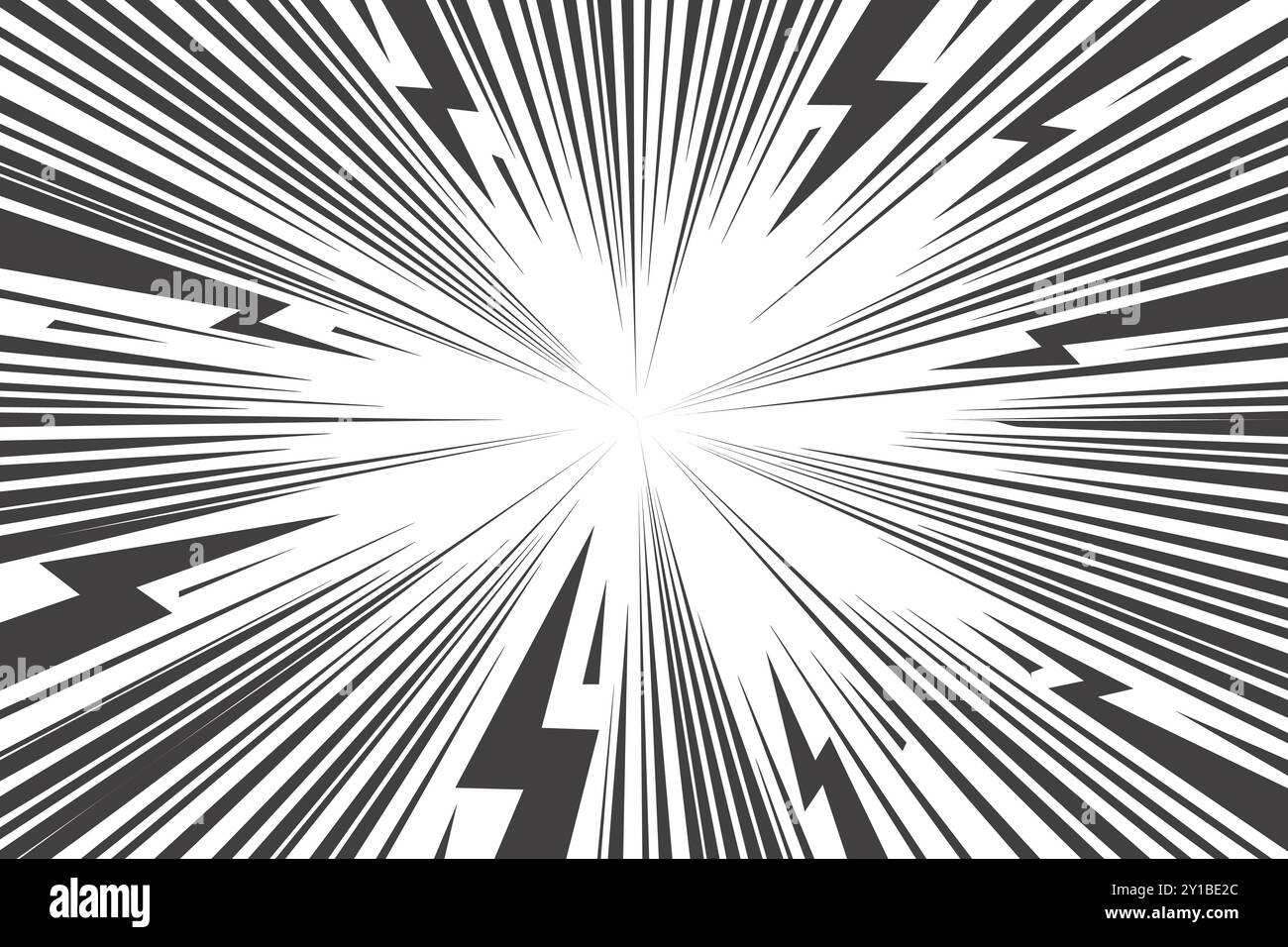 Comic cartoon background with lightning burst effect. Vector manga ...