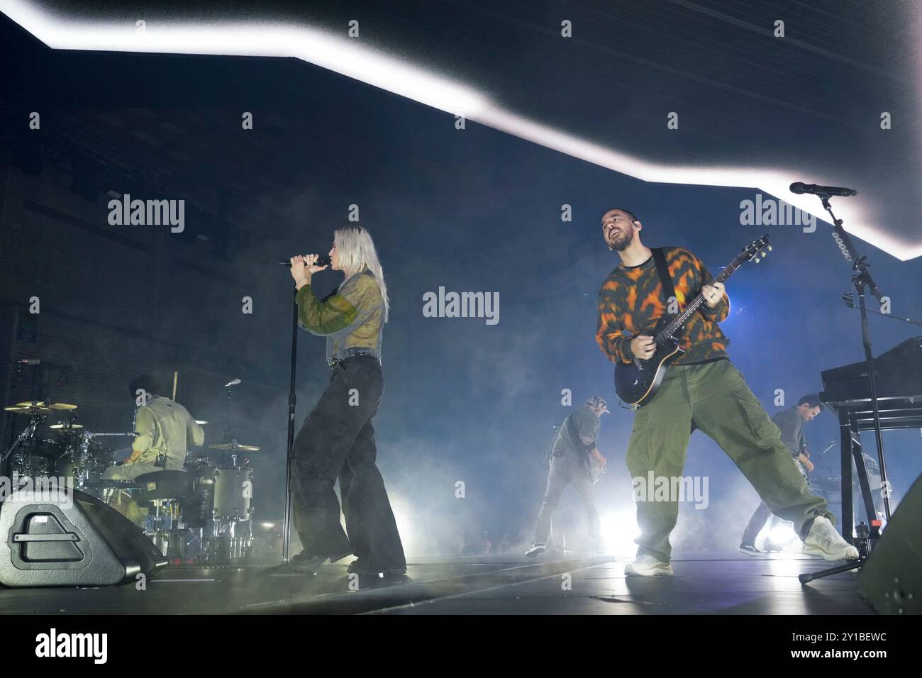 Colin Brittain, from left, Emily Armstrong, Phoenix, Mike Shinoda, and ...