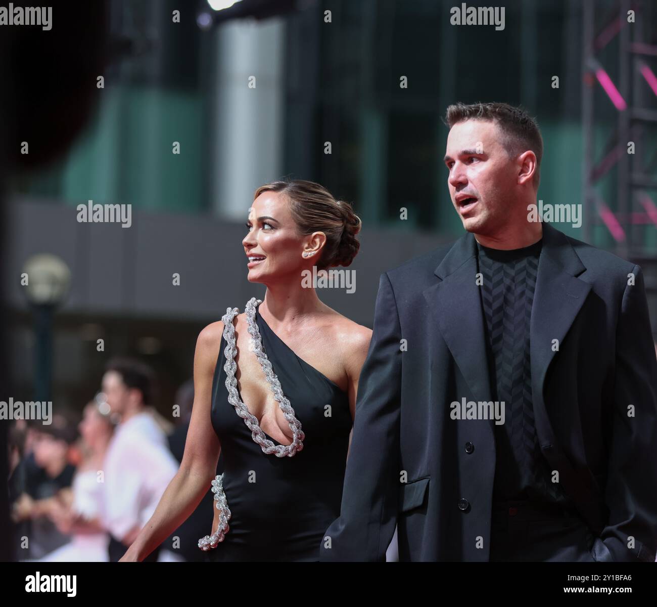 Jena Simms and Brooks Koepka walk the red carpet at the Toronto ...