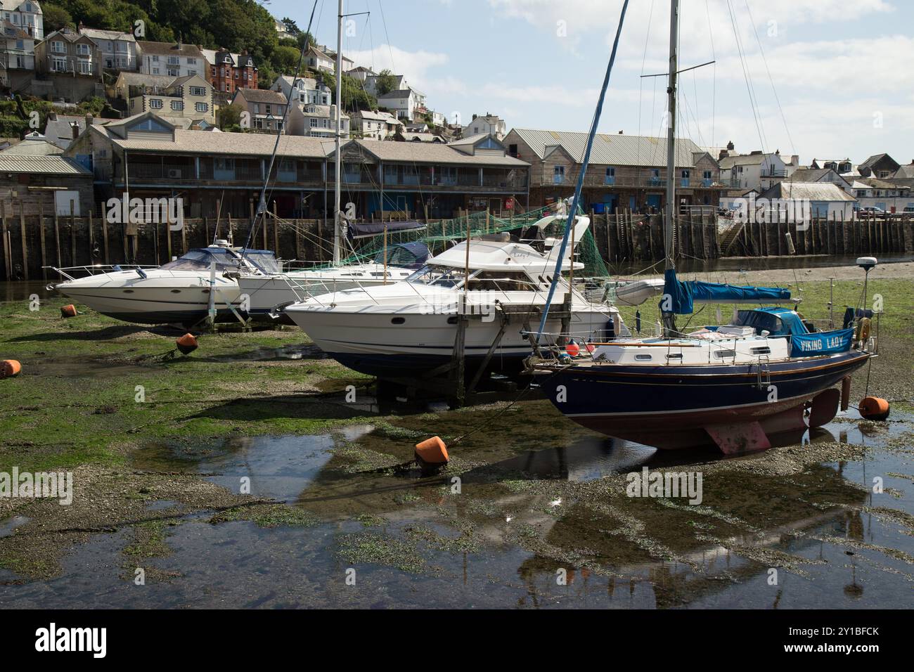 Looe Harbour boats Stock Photo - Alamy