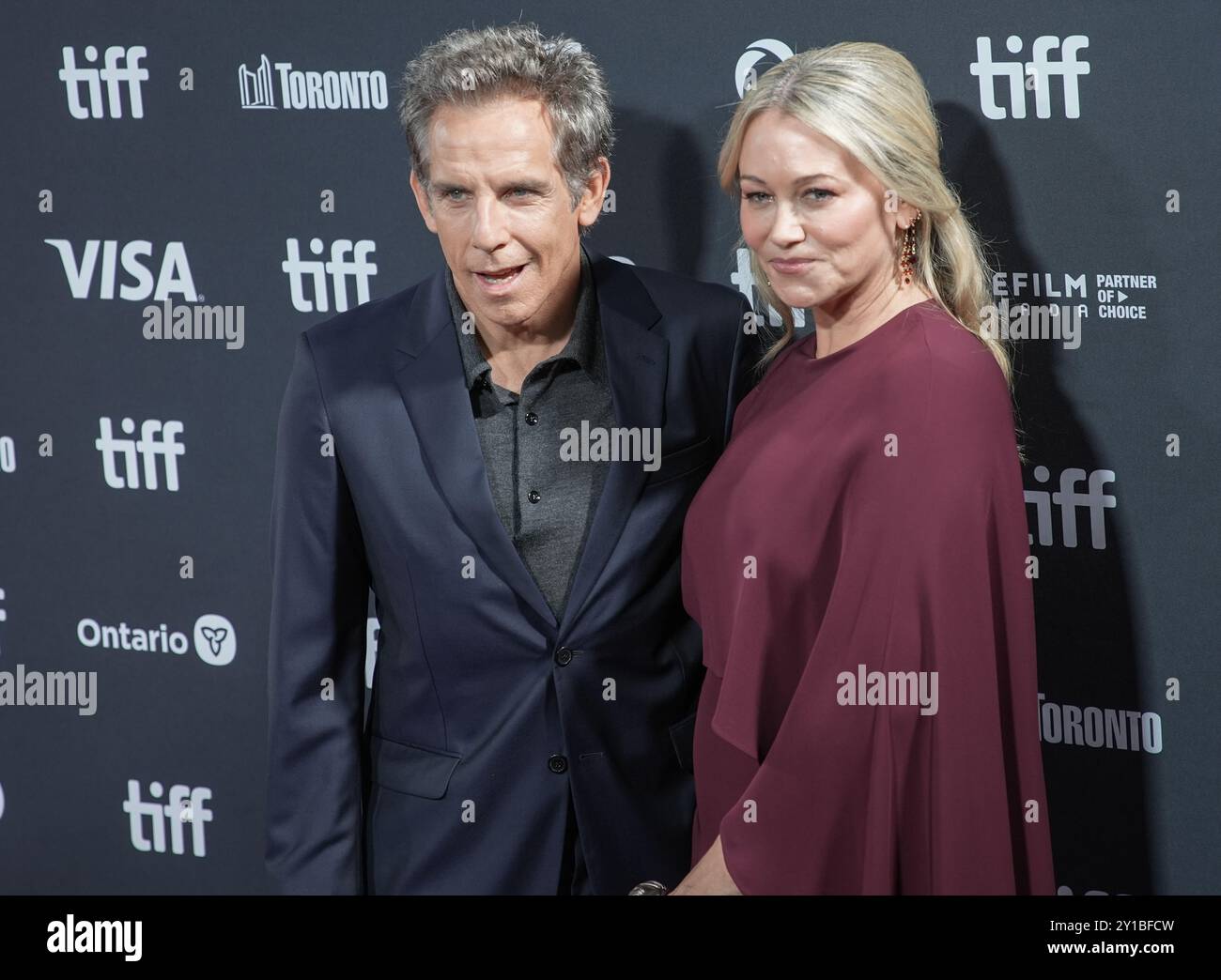 Ben Stiller and Christine Taylor pose on the red carpet at the Toronto ...