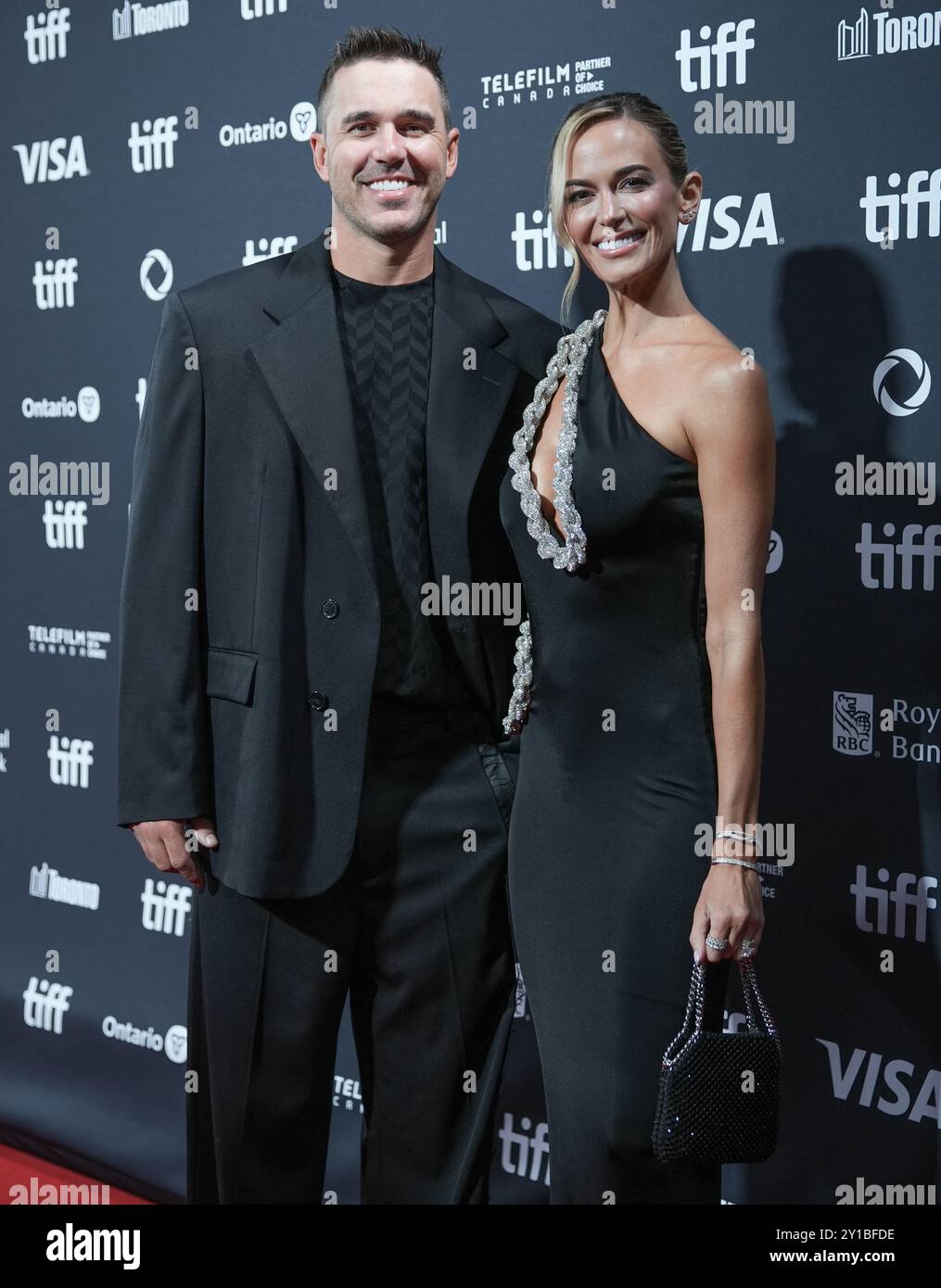 Jena Simms and Brooks Koepka walk the red carpet at the Toronto ...