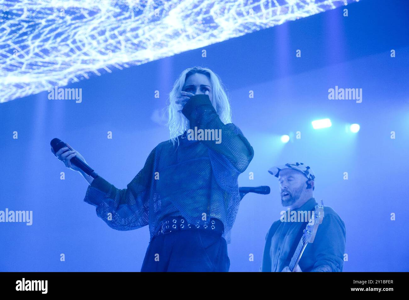 Emily Armstrong, left, and Phoenix of Linkin Park perform Thursday ...