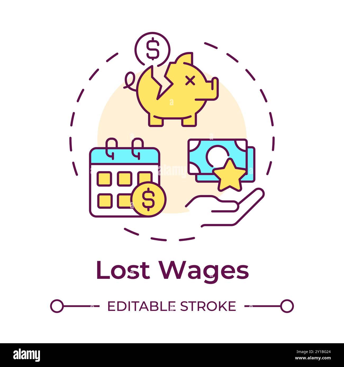 Lost wages multi color concept icon Stock Vector Image & Art - Alamy