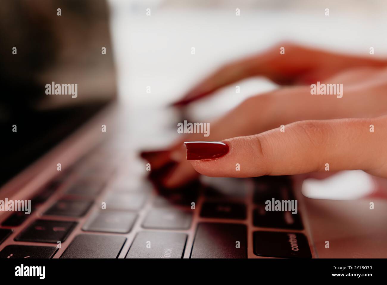 Hands Typing Laptop Keyboard Close-up Image of hands typing on a laptop ...
