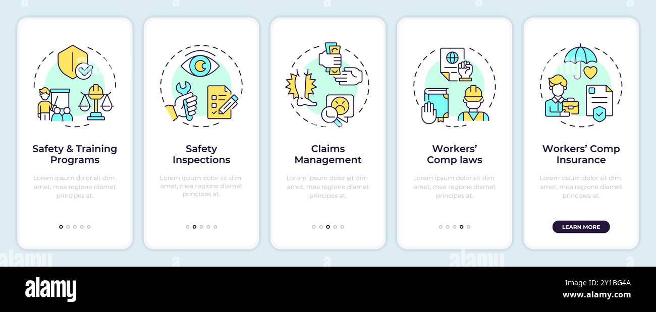 Workplace Safety Onboarding Mobile App Screen Stock Vector Image And Art