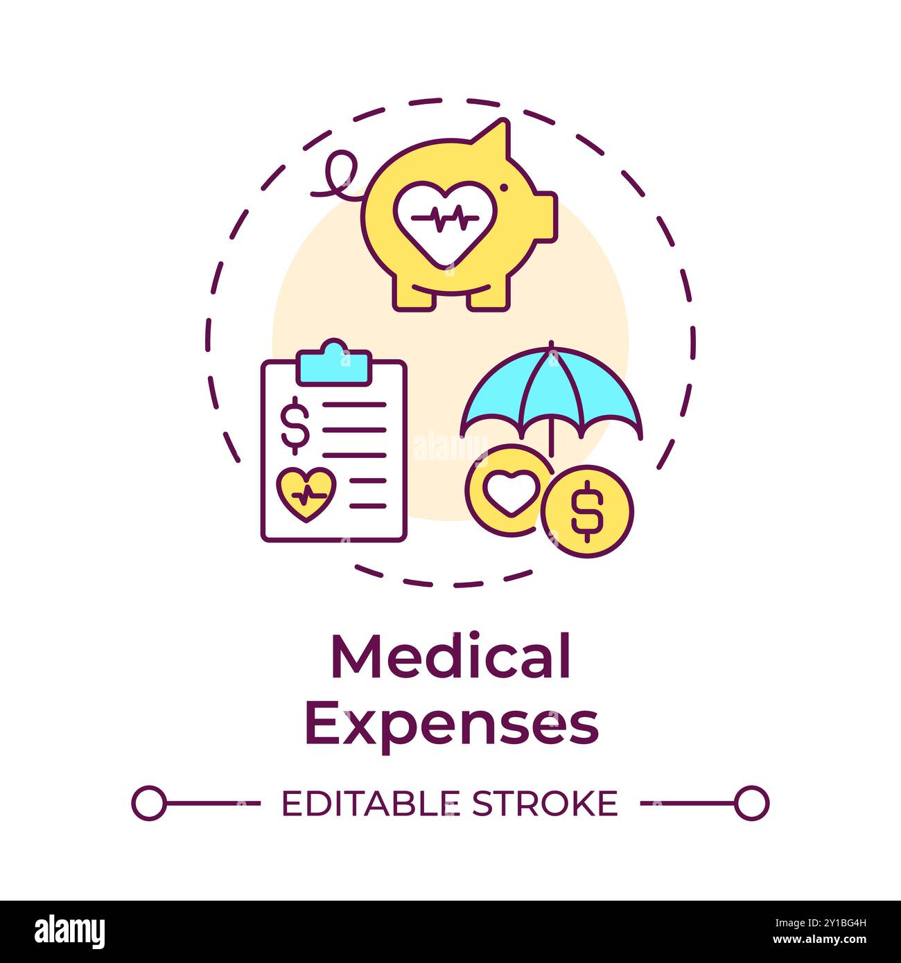 Medical expenses multi color concept icon Stock Vector Image & Art - Alamy